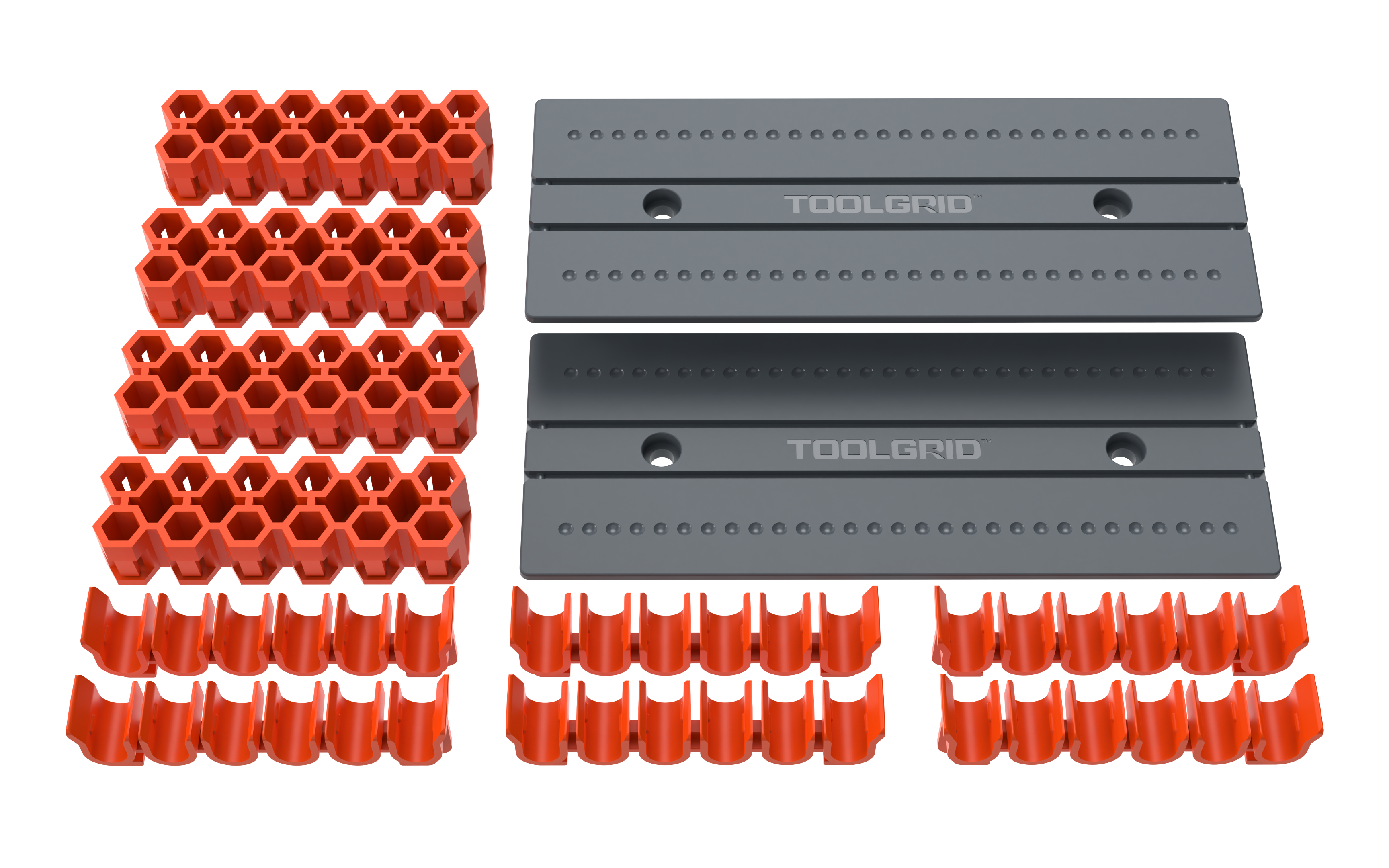 Hex Bit Holders (12pcs) Orange Grey – Toolgrid Europe