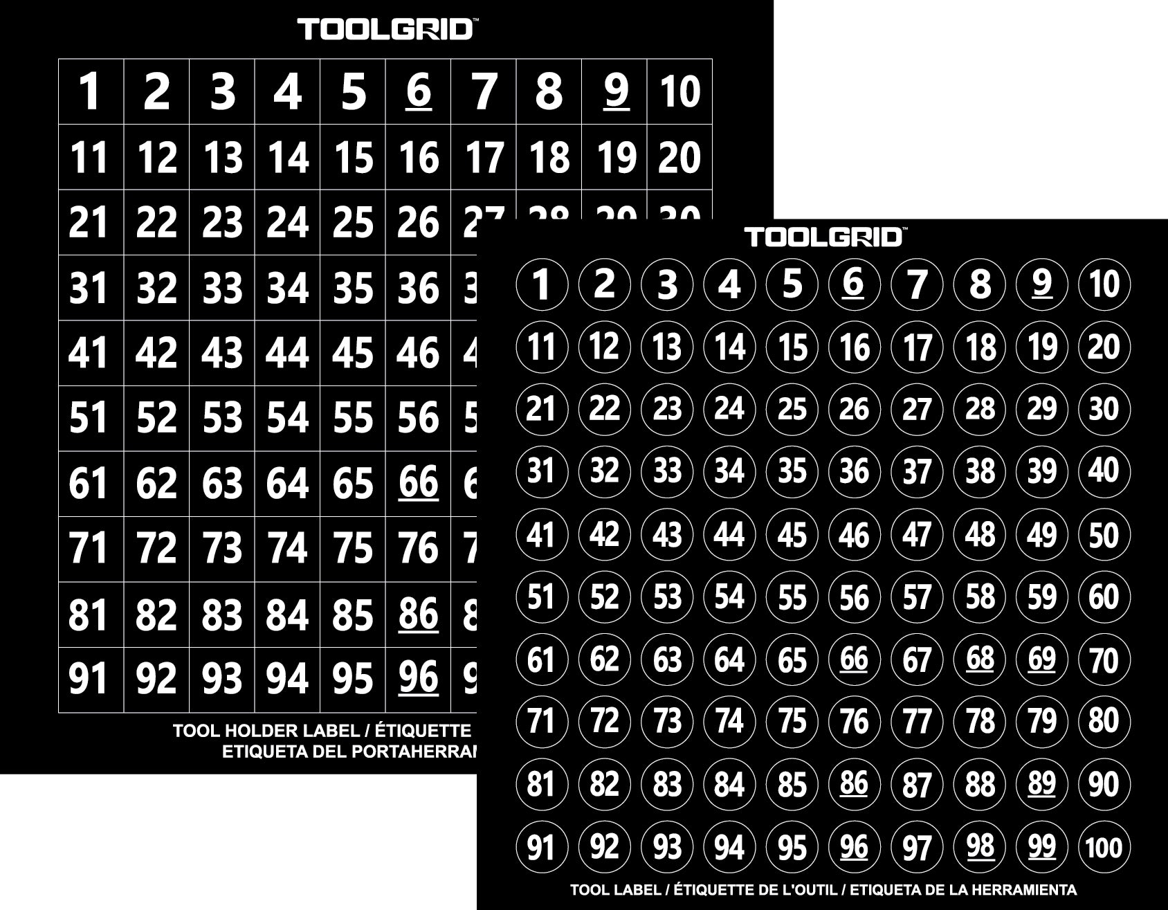 Tool & Holder Identification Label Set – Toolgrid Europe